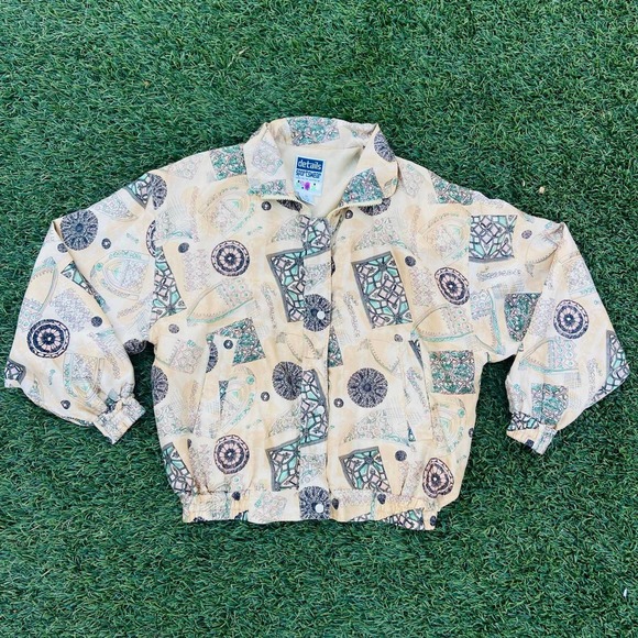 details | Jackets & Coats | Vintage 8s Details Abstract Sportswear Zip ...